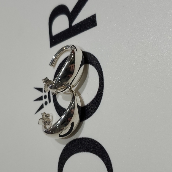 Pandora | Jewelry | Retired Pandora Liquid Silver Hoop Earrings | Poshmark